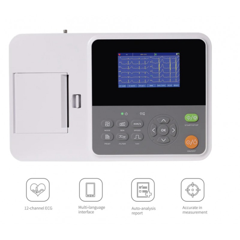 ELECTROCARDIOGRAPHE ECG Contec DIGITAL 3 PISTES AVEC INTERPRÉTATION